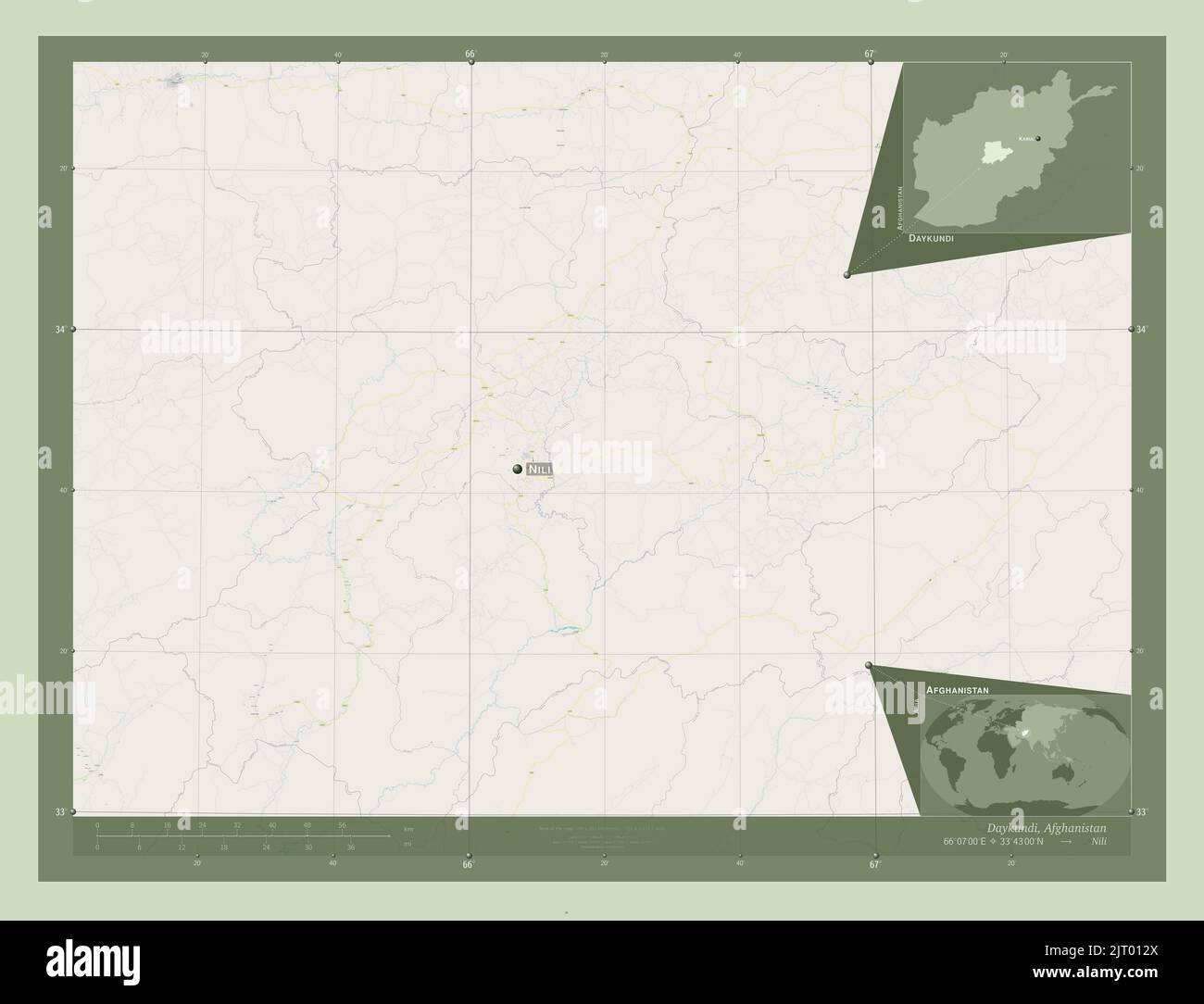 Daykundi, province of Afghanistan. Open Street Map. Locations and names ...