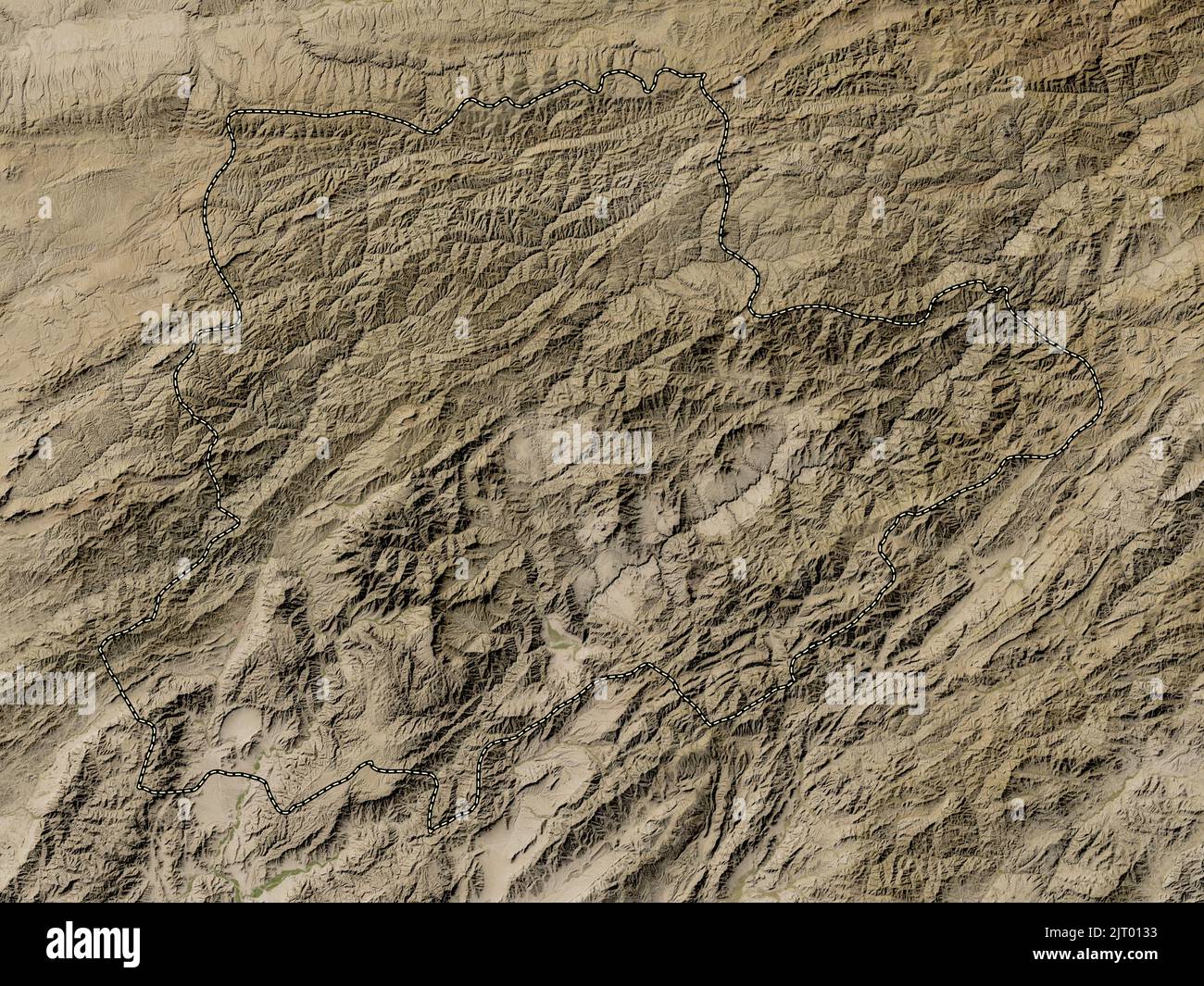 Daykundi, province of Afghanistan. Low resolution satellite map Stock ...