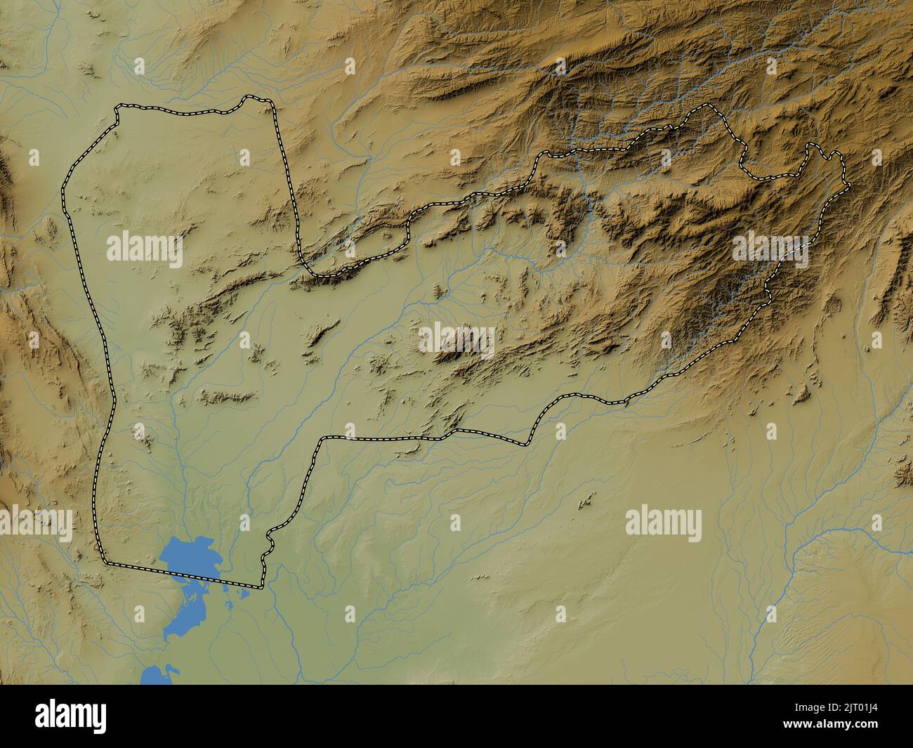 Farah, province of Afghanistan. Colored elevation map with lakes and ...