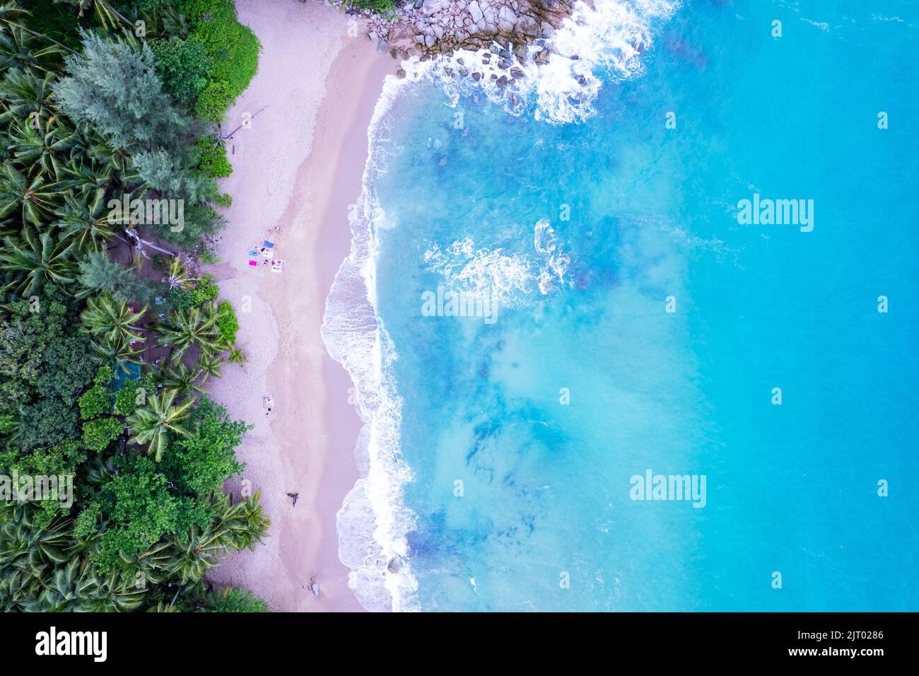 Top view aerial photo from flying drone of amazing beautiful sea beach ...