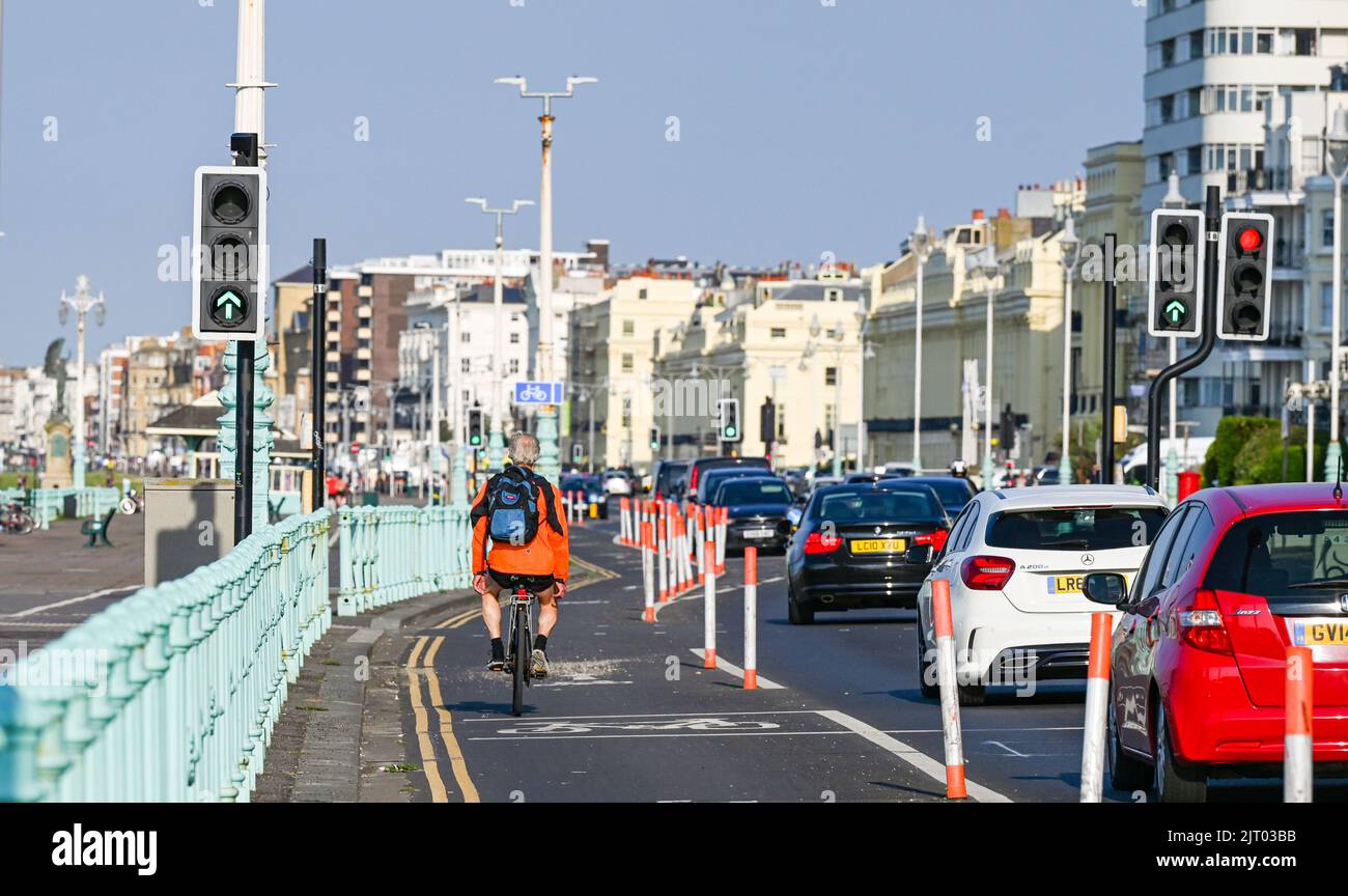 Brighton seaside cycle lane hi-res stock photography and images - Alamy