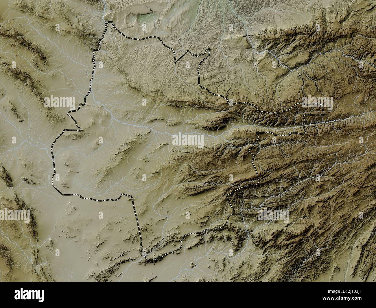 Hirat, province of Afghanistan. Elevation map colored in wiki style ...