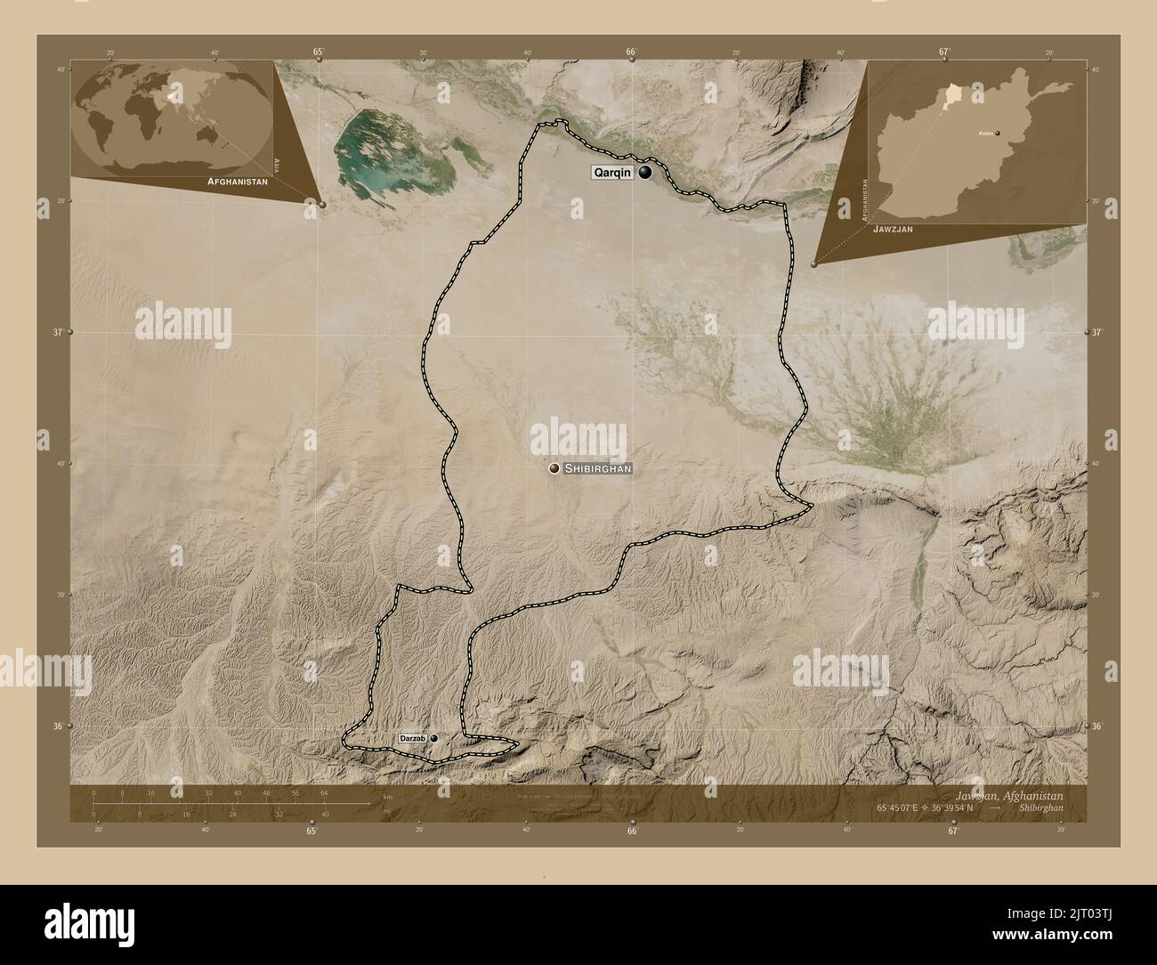 Jawzjan, province of Afghanistan. Low resolution satellite map ...
