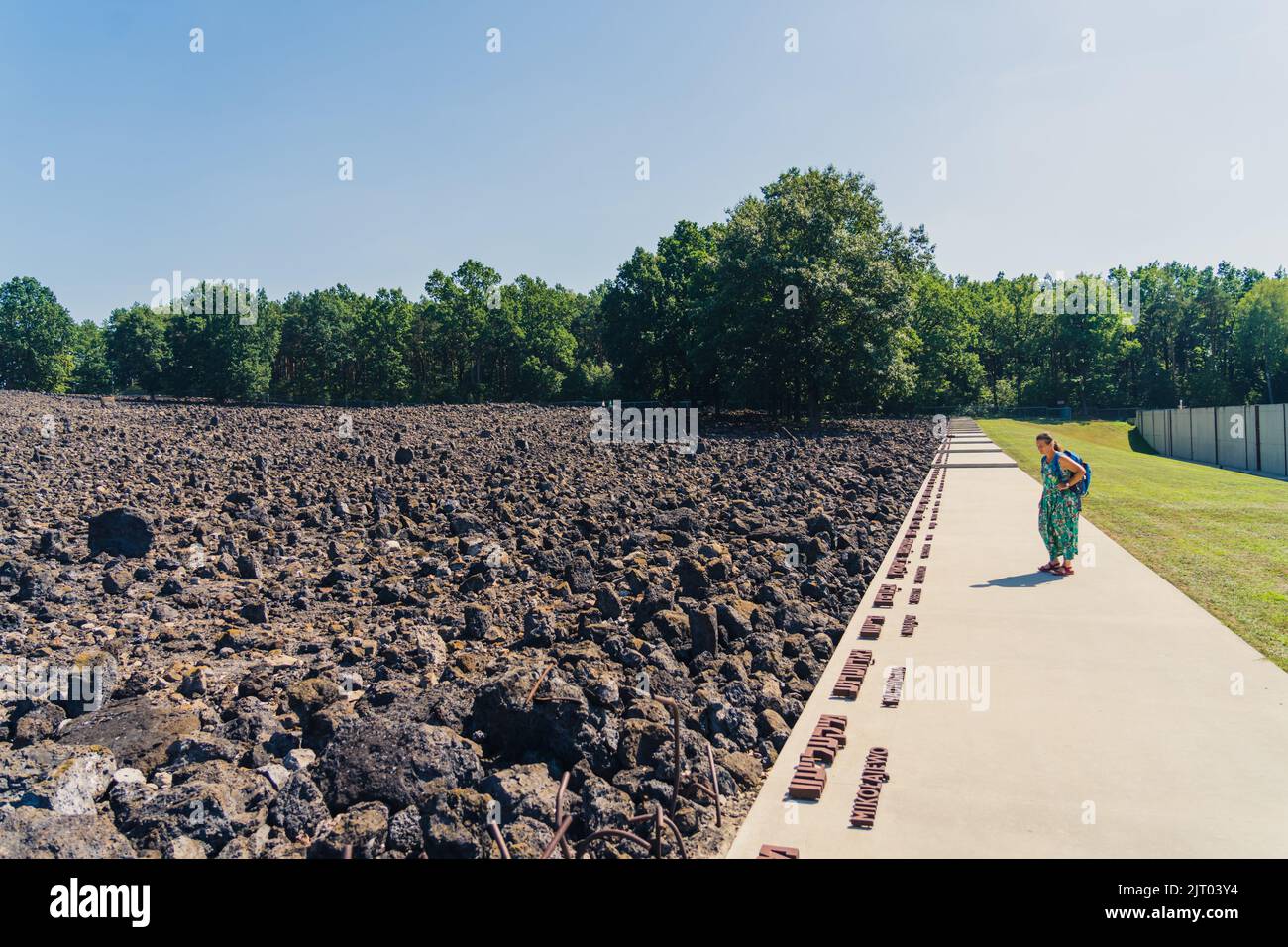 08.27.2022 - Belzec, Poland - Belzec Nazi Death Camp. Stone remains in ...