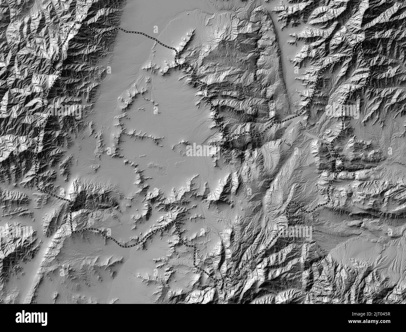 Kabul, province of Afghanistan. Bilevel elevation map with lakes and ...