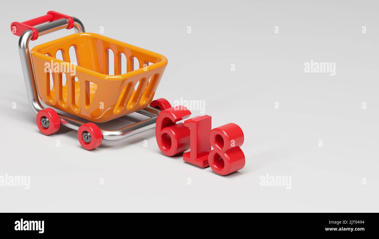 3d orange shopping cart hi-res stock photography and images - Alamy