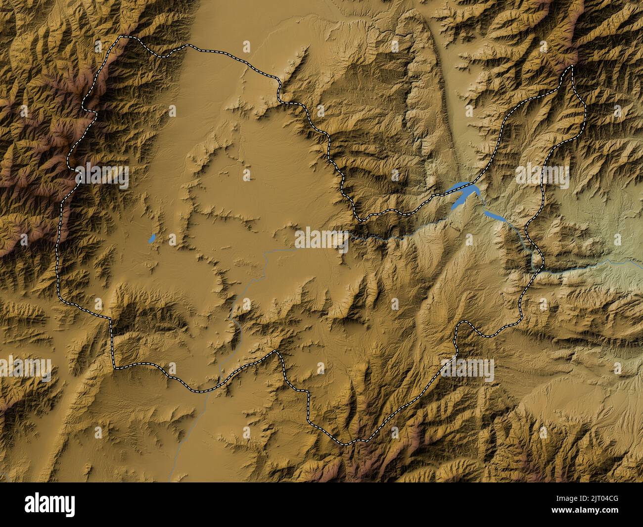 Kabul, province of Afghanistan. Colored elevation map with lakes and ...