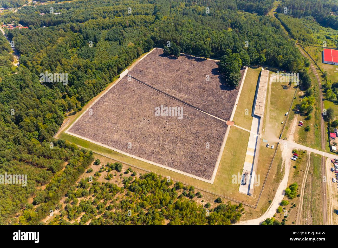 Belzec Death Camp. Former nazi death camp ruins in the middle of green ...
