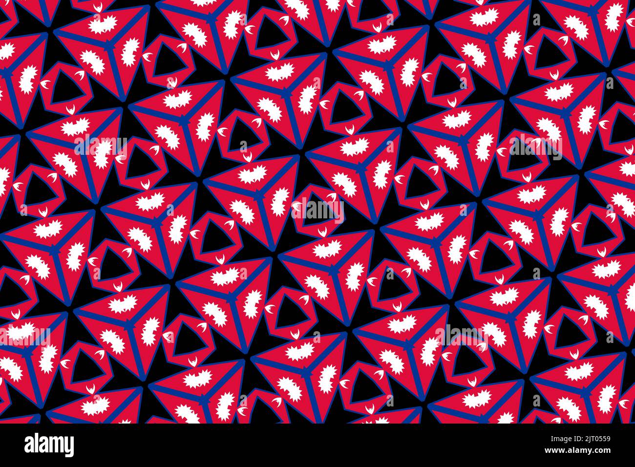 Geometric pattern in the colors of the national flag of Nepal. The ...