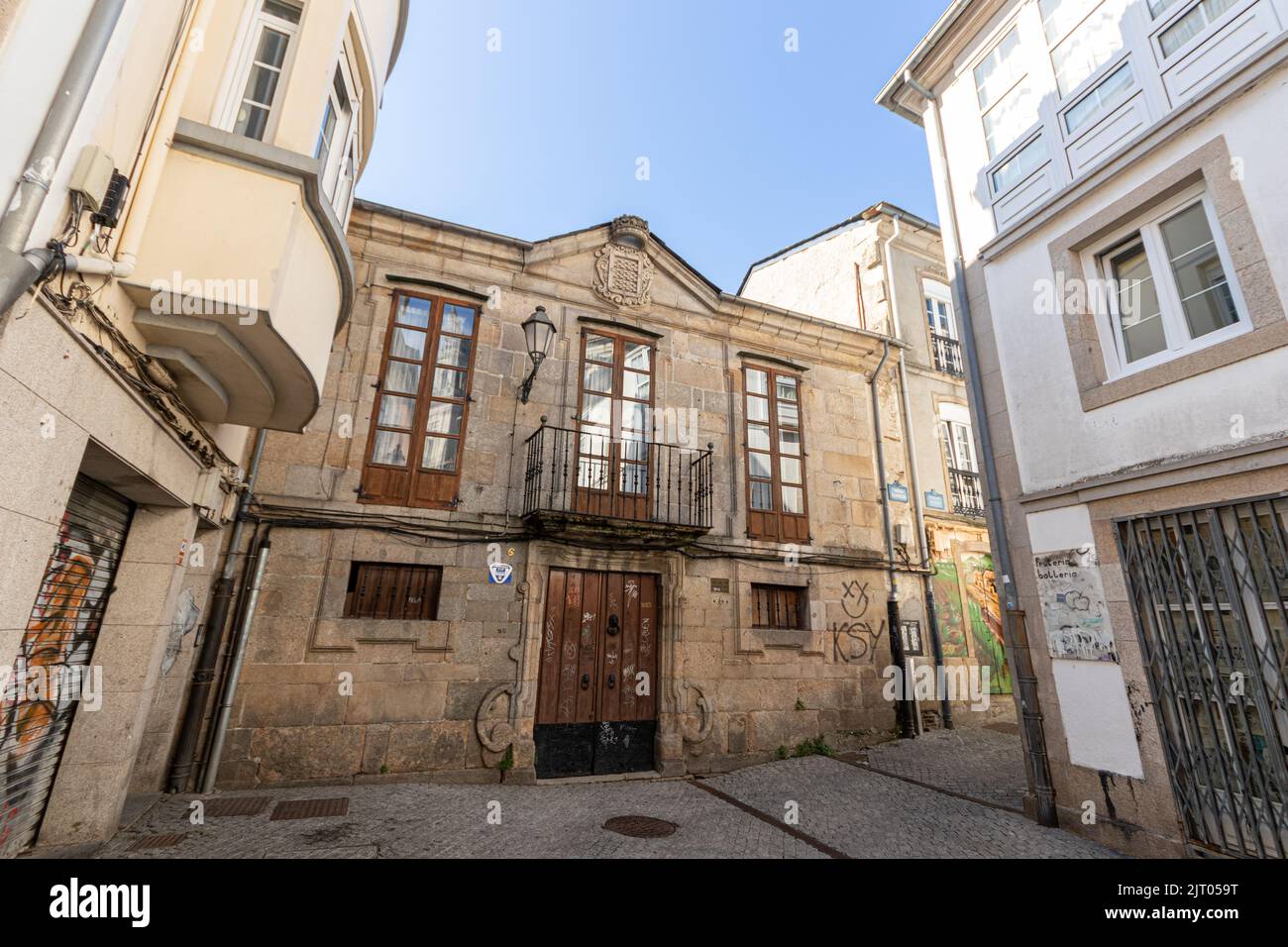 Lugo, Spain. The Pazo dos Saavedra de Miraz, one of the ancient palace ...