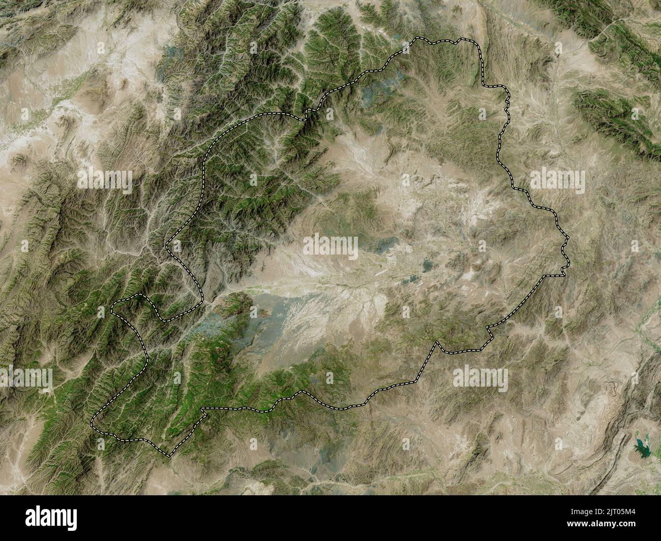 Khost, province of Afghanistan. High resolution satellite map Stock ...