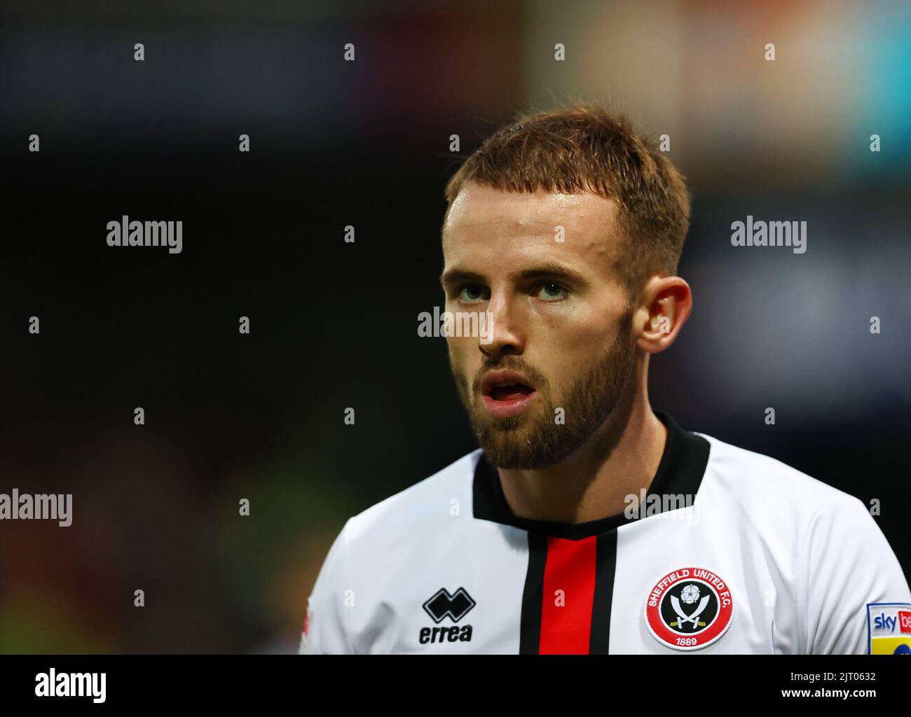 Luton, UK. 26th August 2022. Rhys Norrington Davies of Sheffield Utd ...