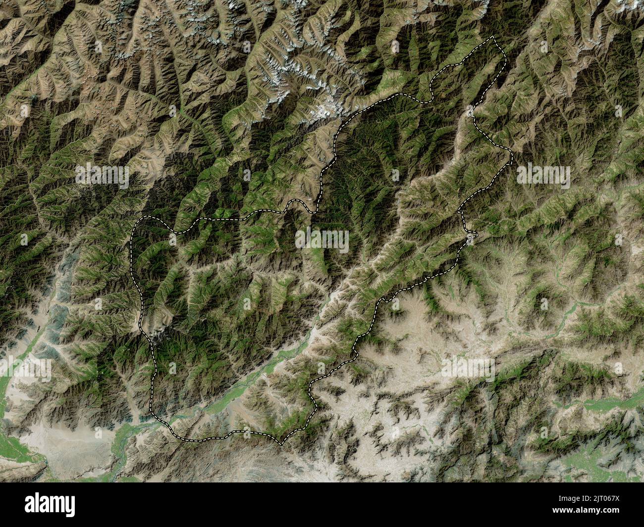 Kunar, province of Afghanistan. High resolution satellite map Stock ...