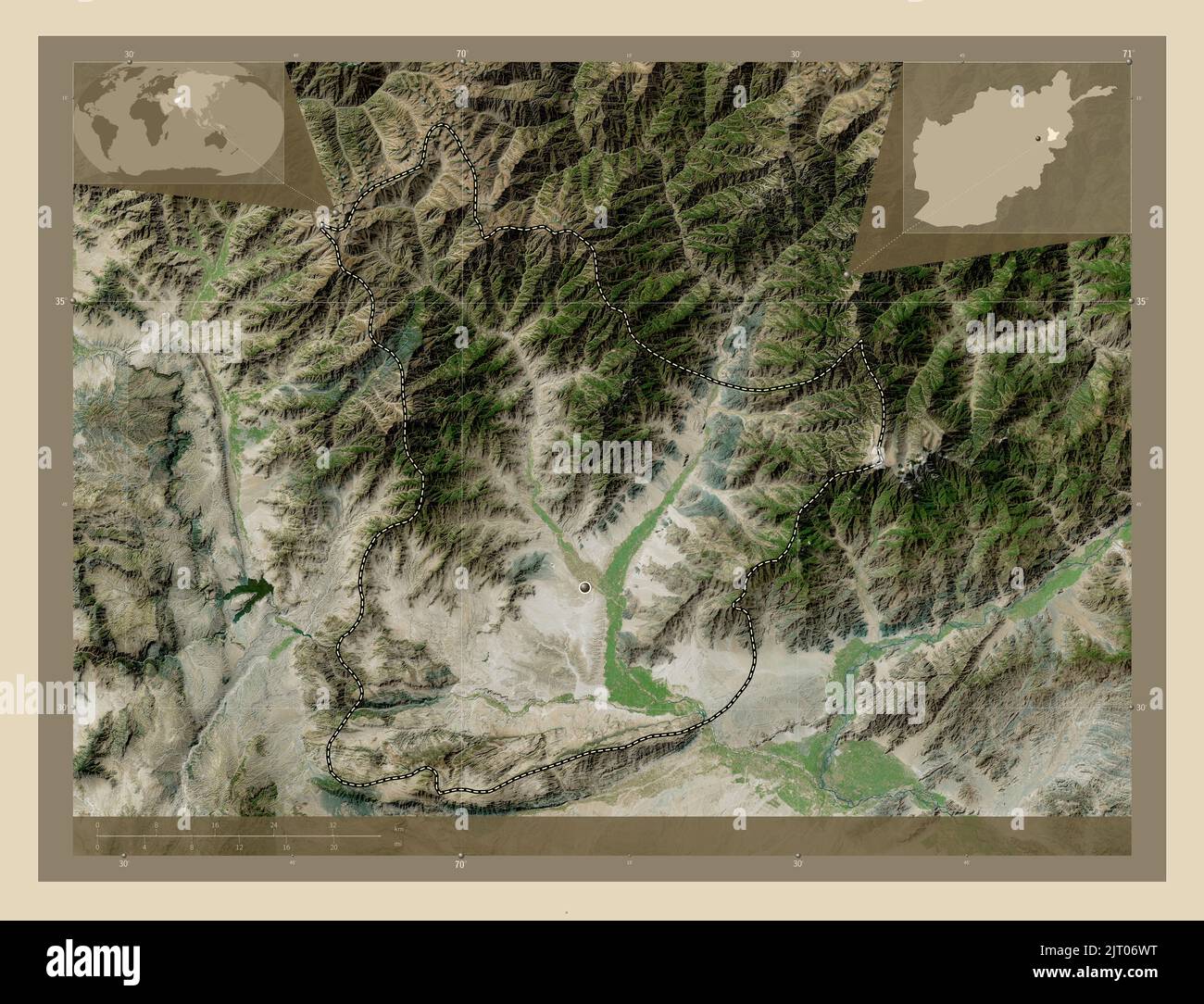 Laghman, province of Afghanistan. High resolution satellite map ...