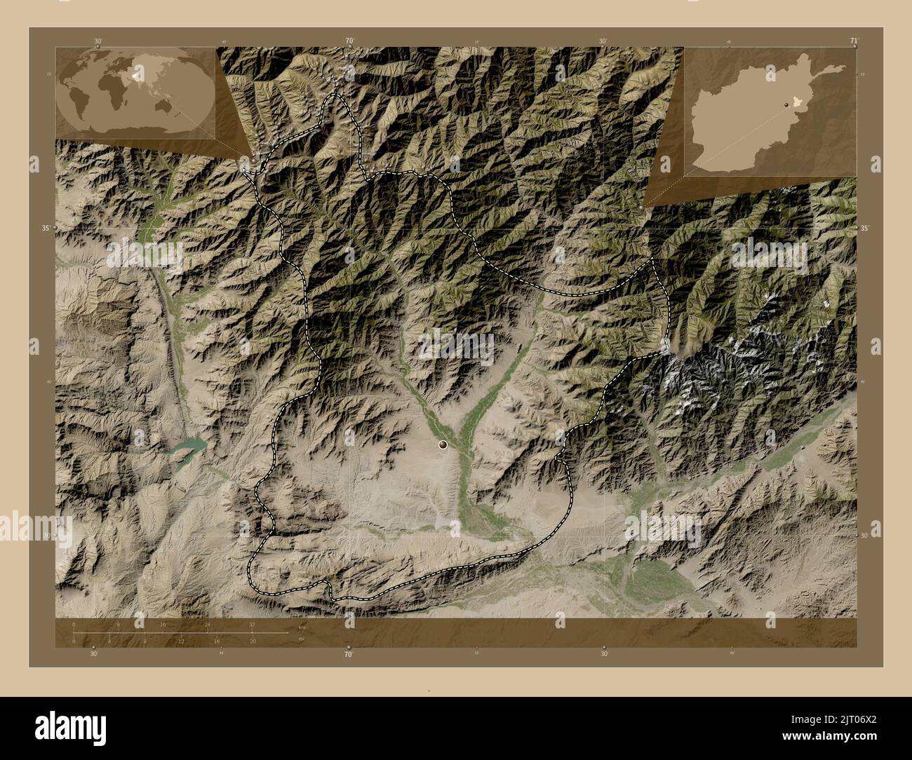 Laghman, province of Afghanistan. Low resolution satellite map ...