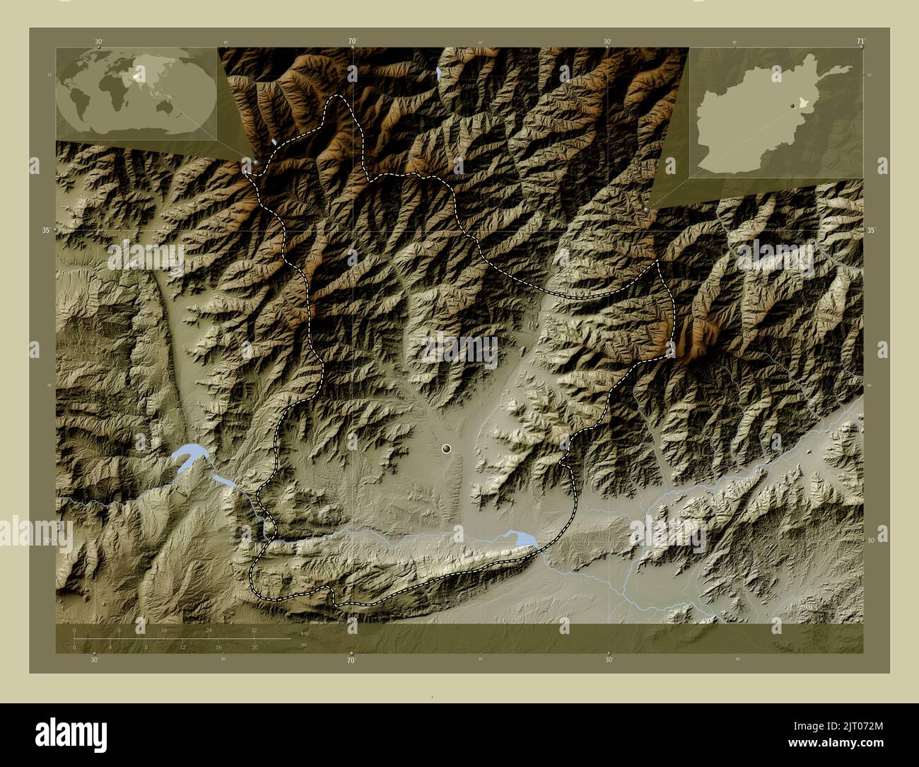 Laghman, province of Afghanistan. Elevation map colored in wiki style ...