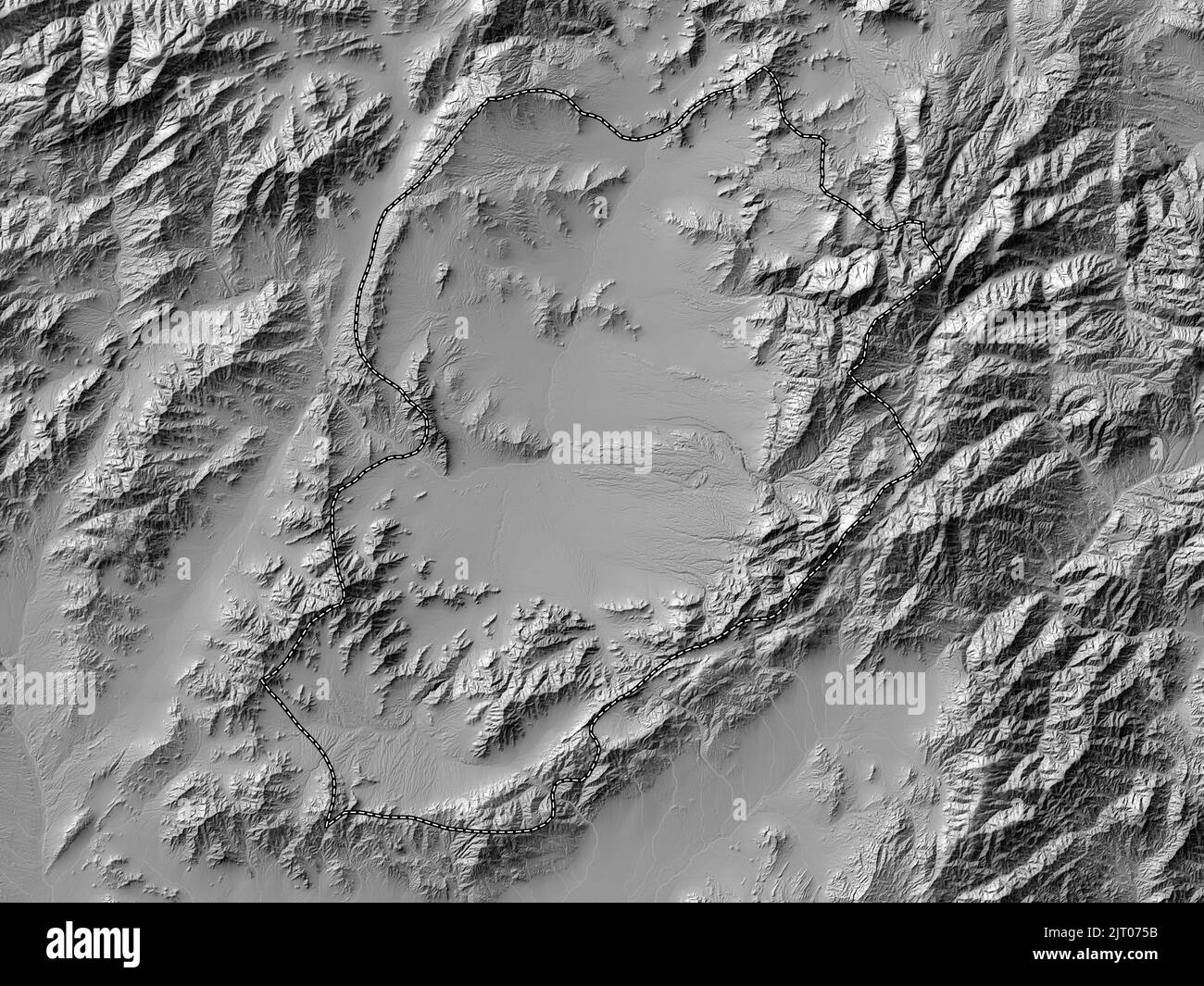 Logar, province of Afghanistan. Bilevel elevation map with lakes and ...