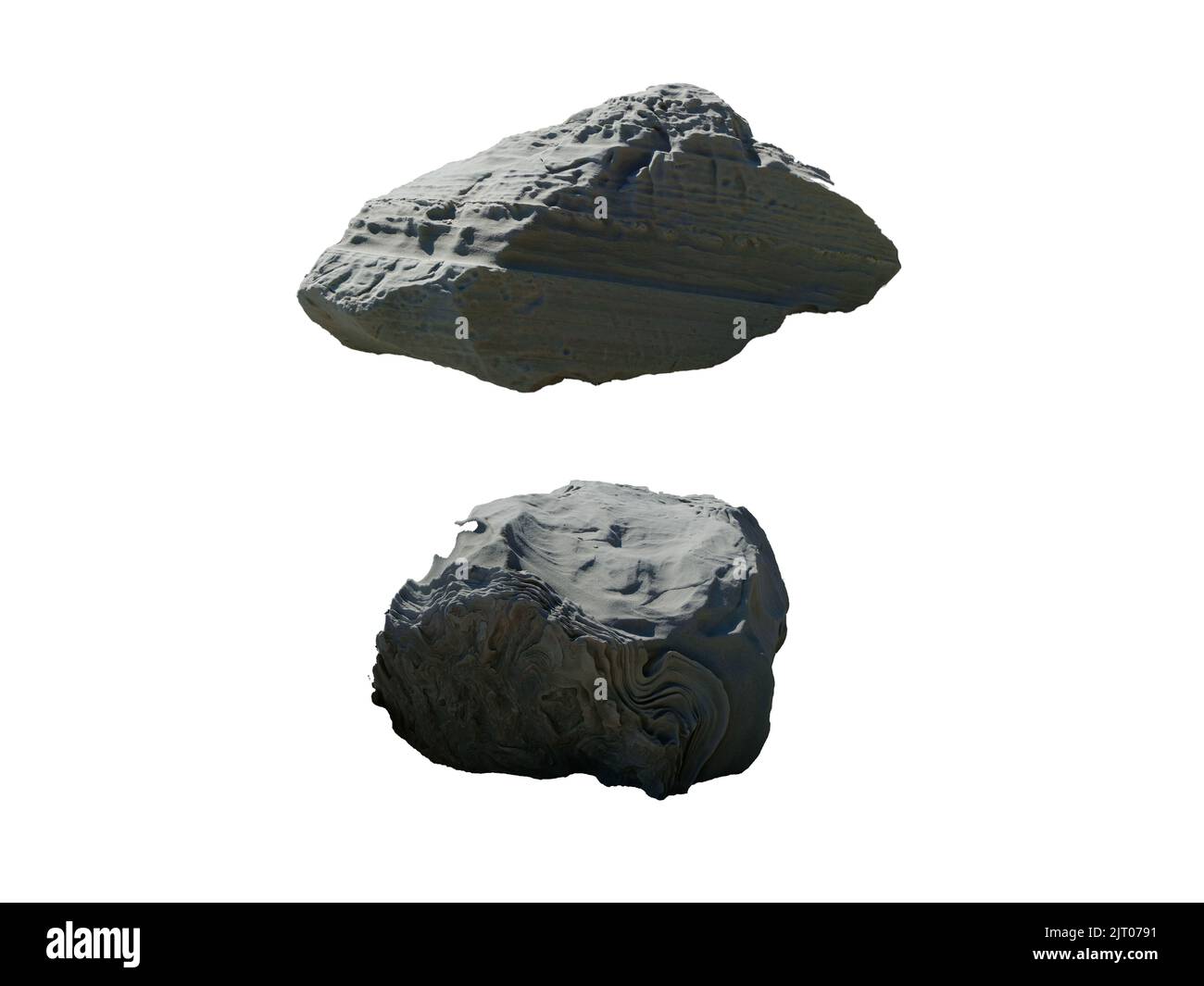 set of big stone boulder isolated on white background Stock Photo - Alamy