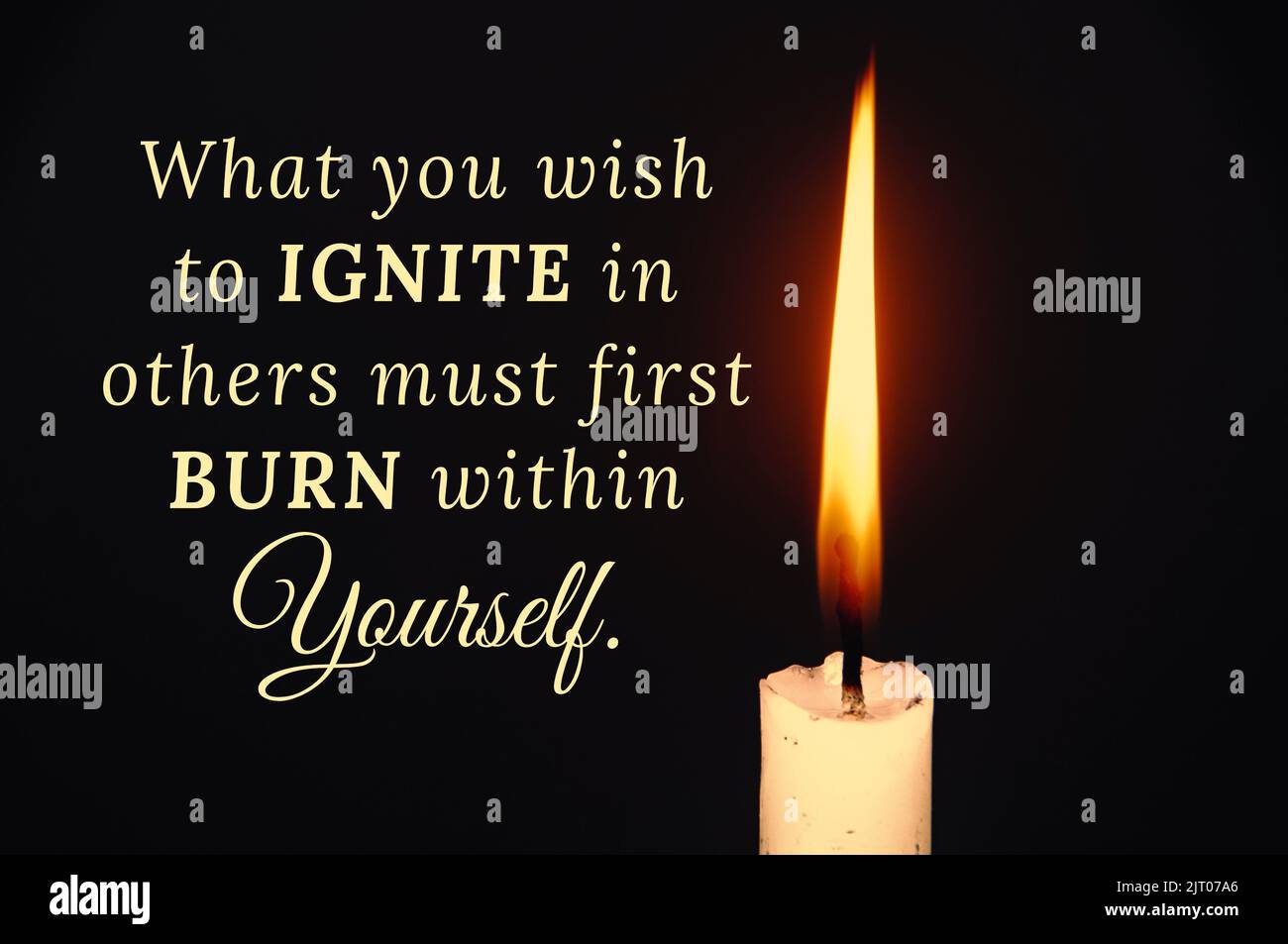 Inspirational quote text - What you wish to ignite in others must first burn within yourself ...