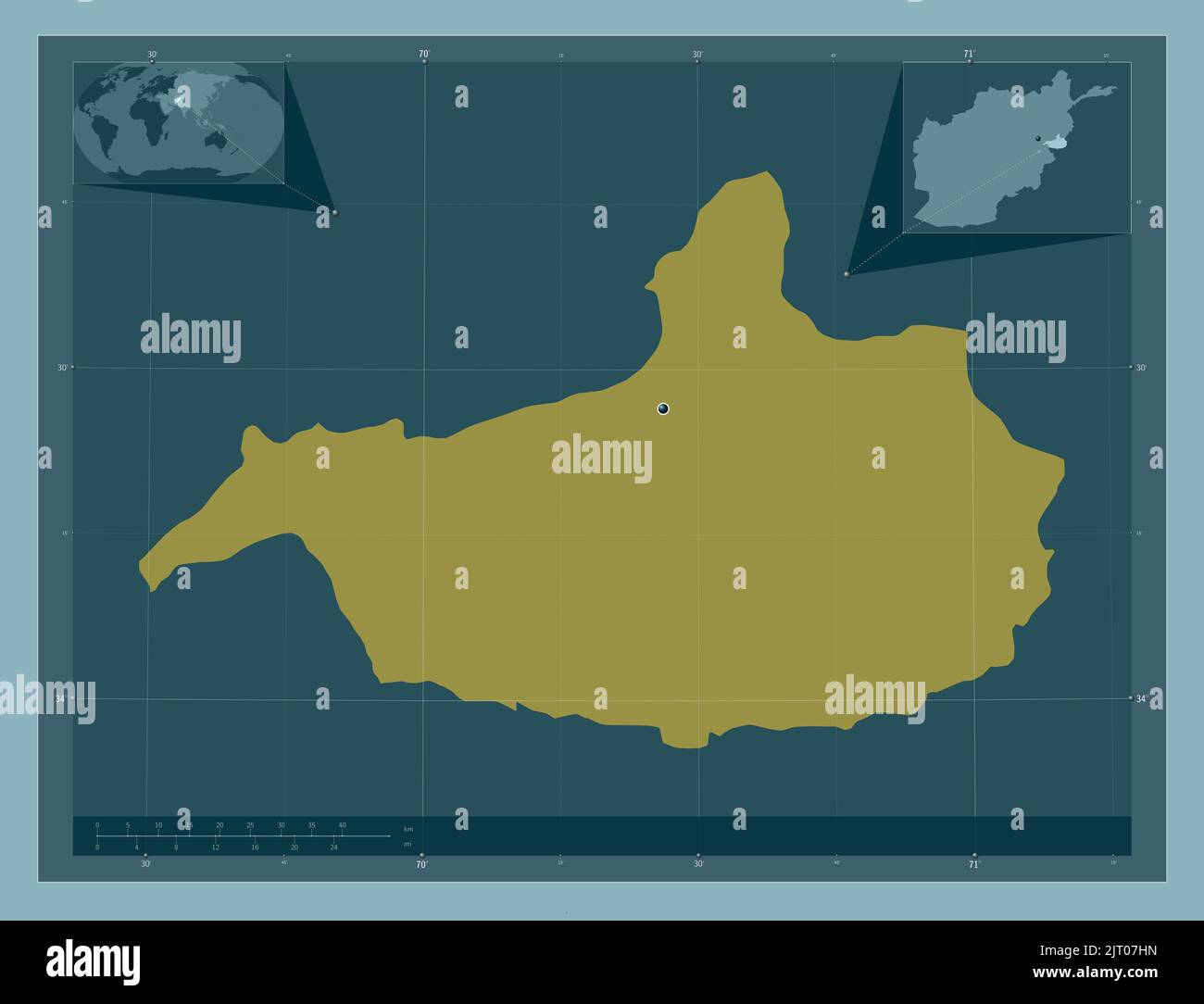 Nangarhar, province of Afghanistan. Solid color shape. Corner auxiliary ...