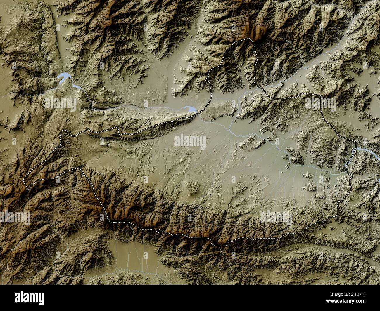 Nangarhar, province of Afghanistan. Elevation map colored in wiki style ...