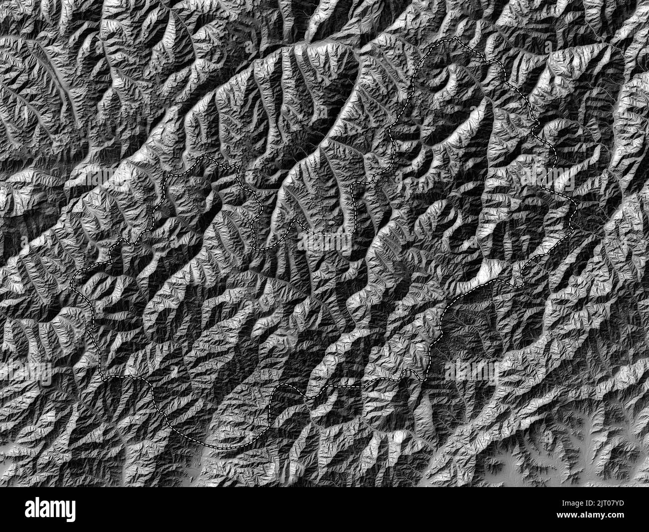 Nuristan, province of Afghanistan. Bilevel elevation map with lakes and ...