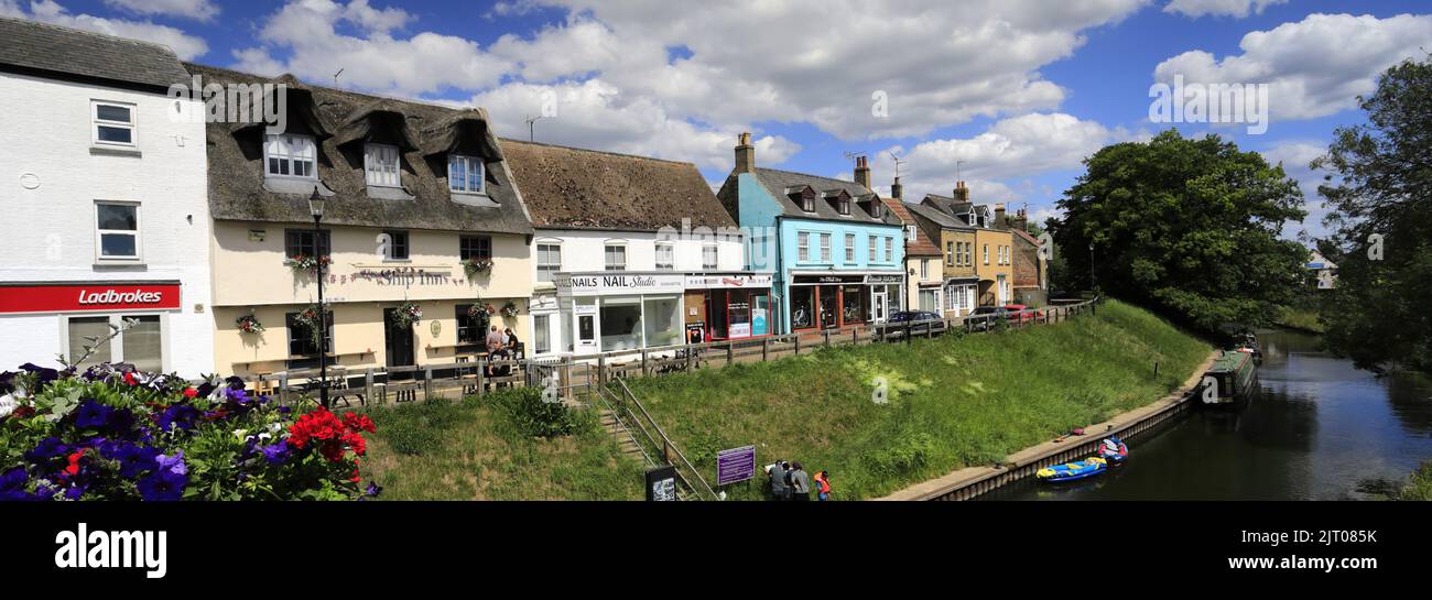 Narrowboats; river Nene; March town; Cambridgeshire; England; UK Stock ...