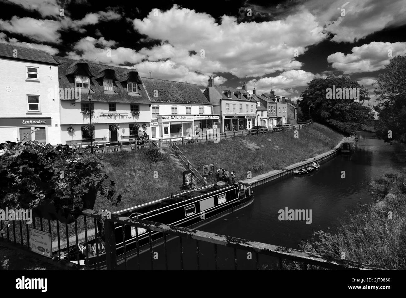 Narrowboats; river Nene; March town; Cambridgeshire; England; UK Stock ...