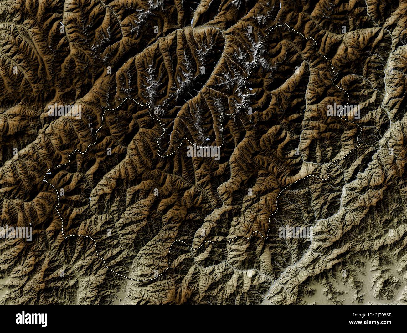 Nuristan, province of Afghanistan. Elevation map colored in wiki style ...