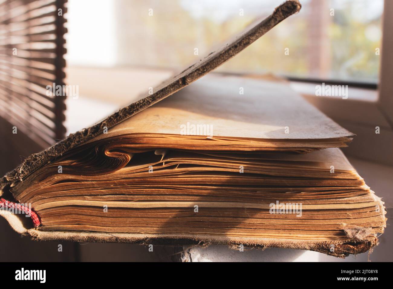 Old weathered book. Education concept. Aged book. Wisdom and knowledge ...