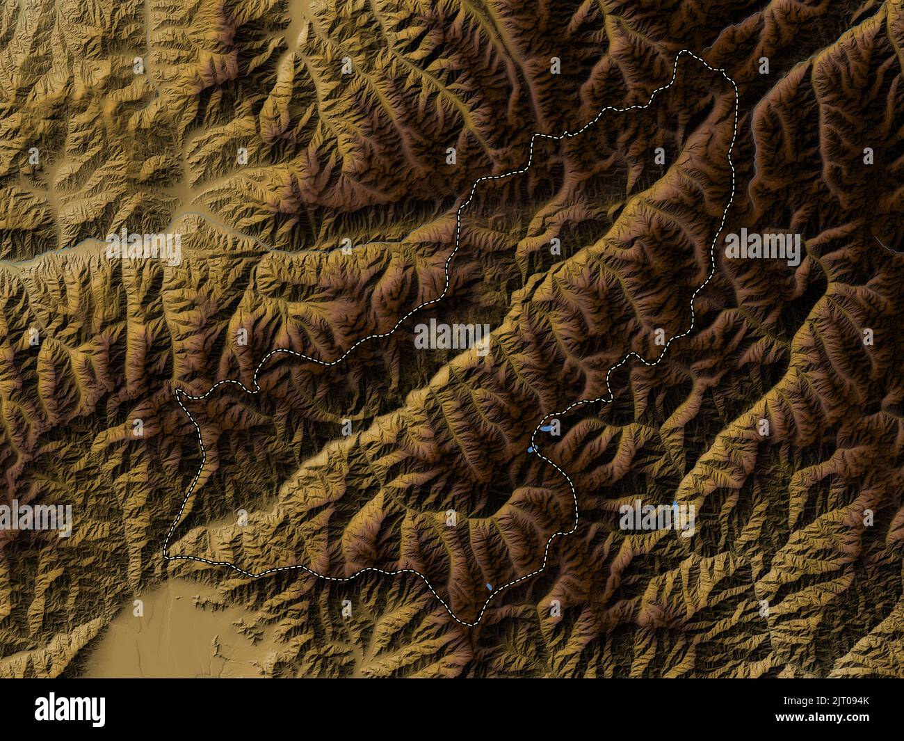 Panjshir, province of Afghanistan. Colored elevation map with lakes and ...