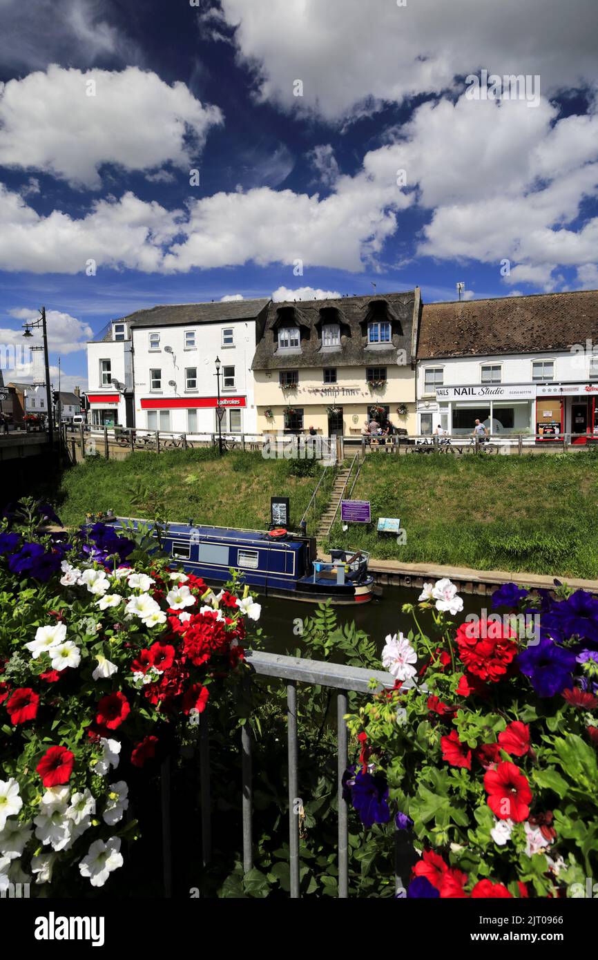 Narrowboats; river Nene; March town; Cambridgeshire; England; UK Stock ...