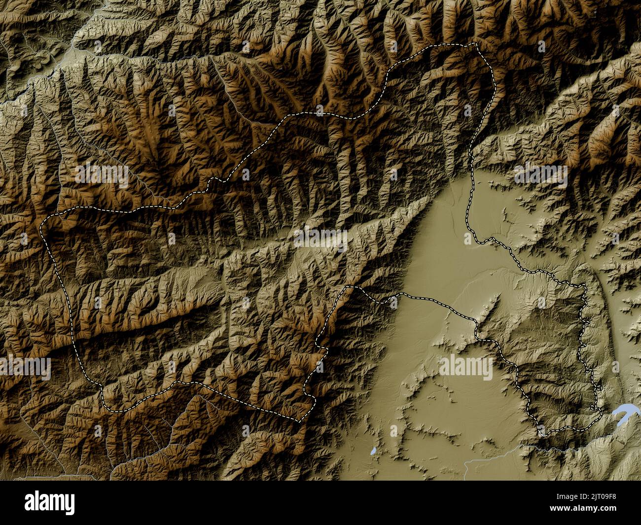 Parwan, province of Afghanistan. Elevation map colored in wiki style ...