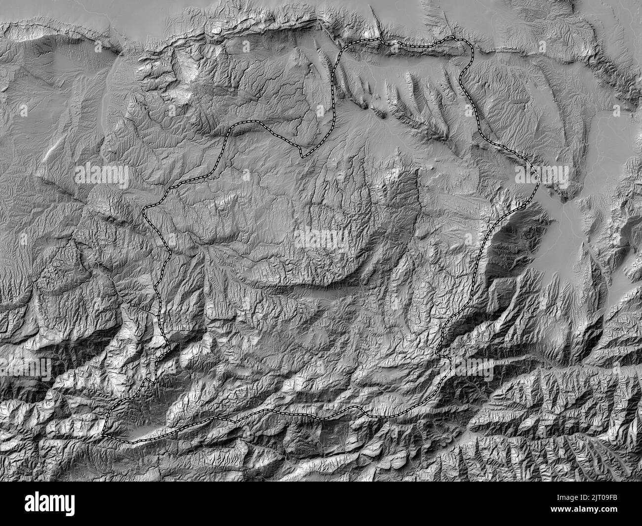 Samangan, province of Afghanistan. Bilevel elevation map with lakes and ...