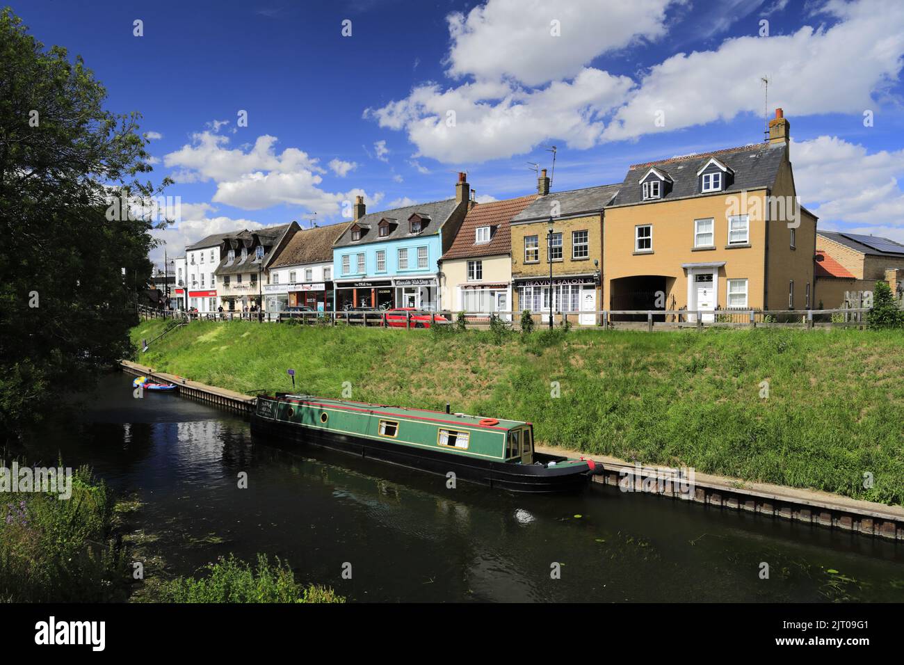 Narrowboats; river Nene; March town; Cambridgeshire; England; UK Stock ...