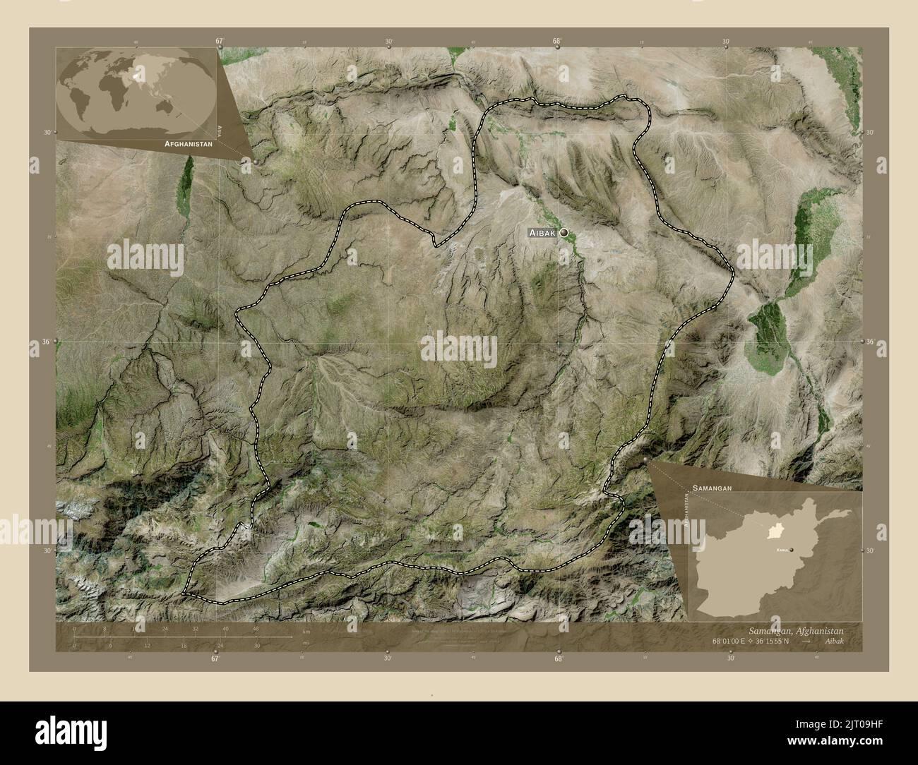 Samangan, province of Afghanistan. High resolution satellite map ...