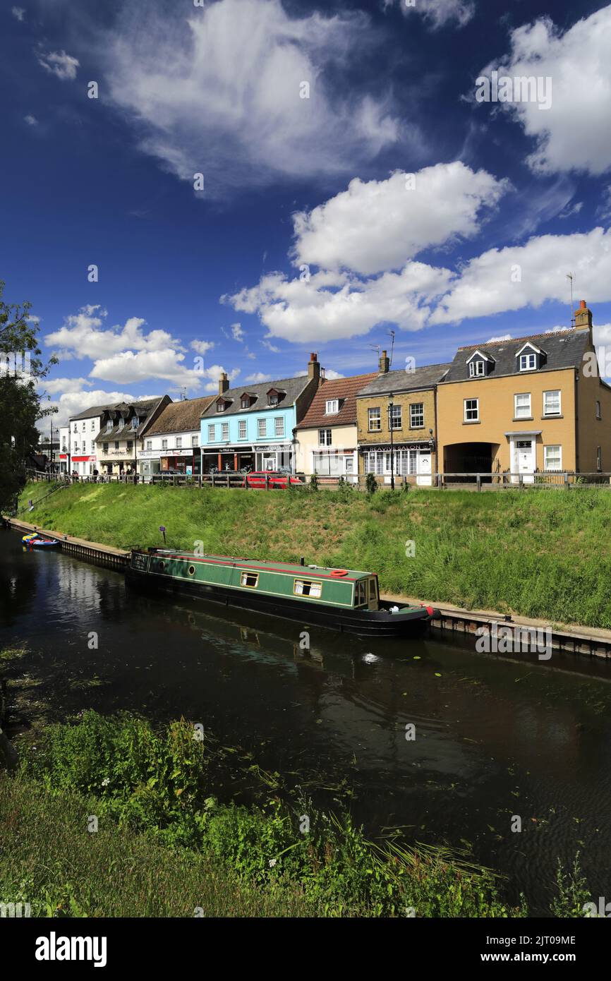 Narrowboats; river Nene; March town; Cambridgeshire; England; UK Stock ...