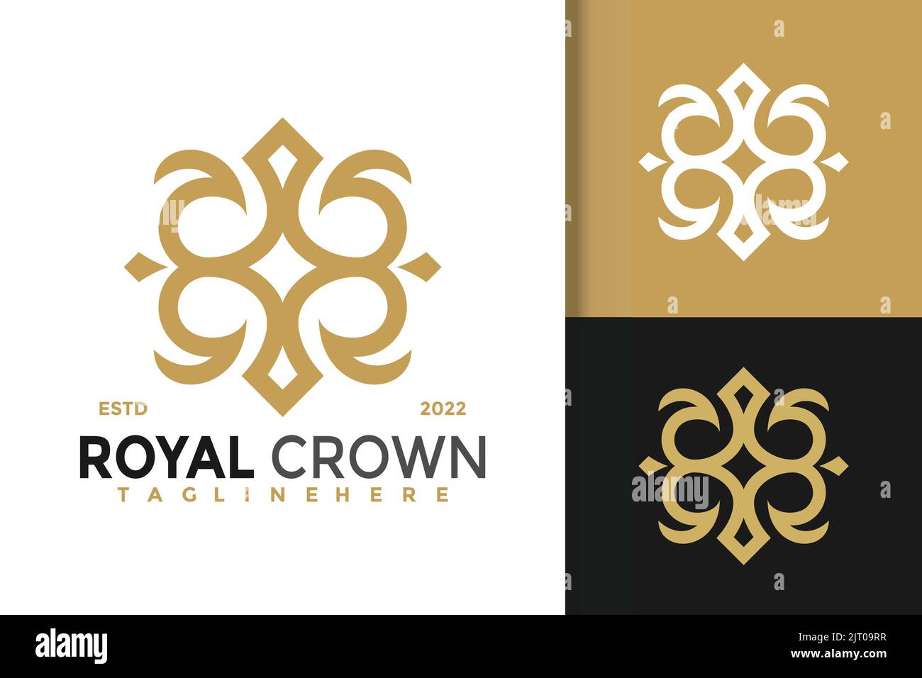 A logo design with an editable text Royal Crown Stock Vector Image ...