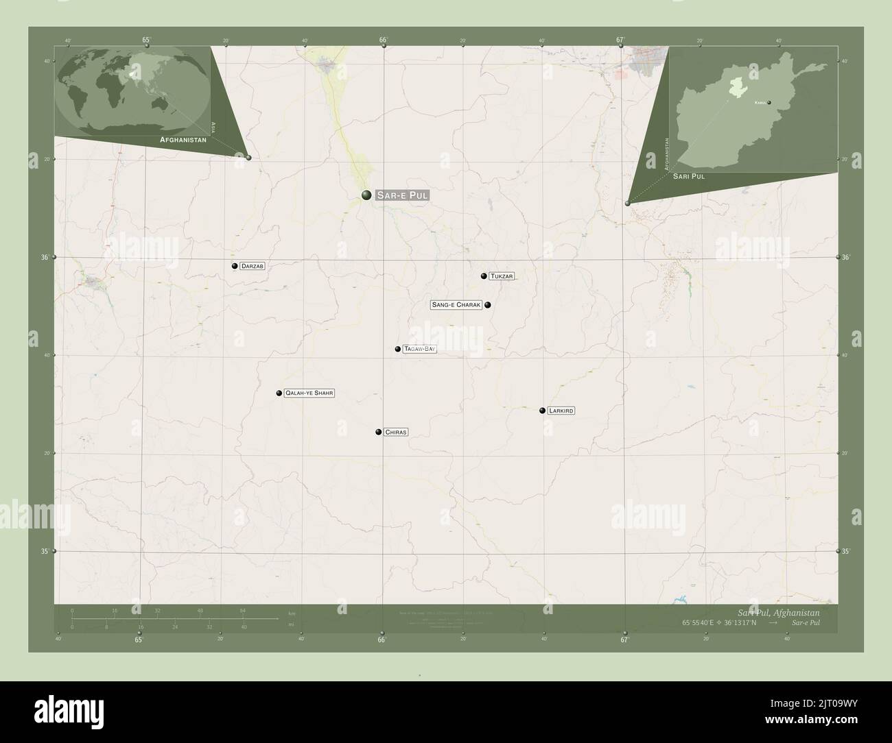 Sari Pul, province of Afghanistan. Open Street Map. Locations and names ...