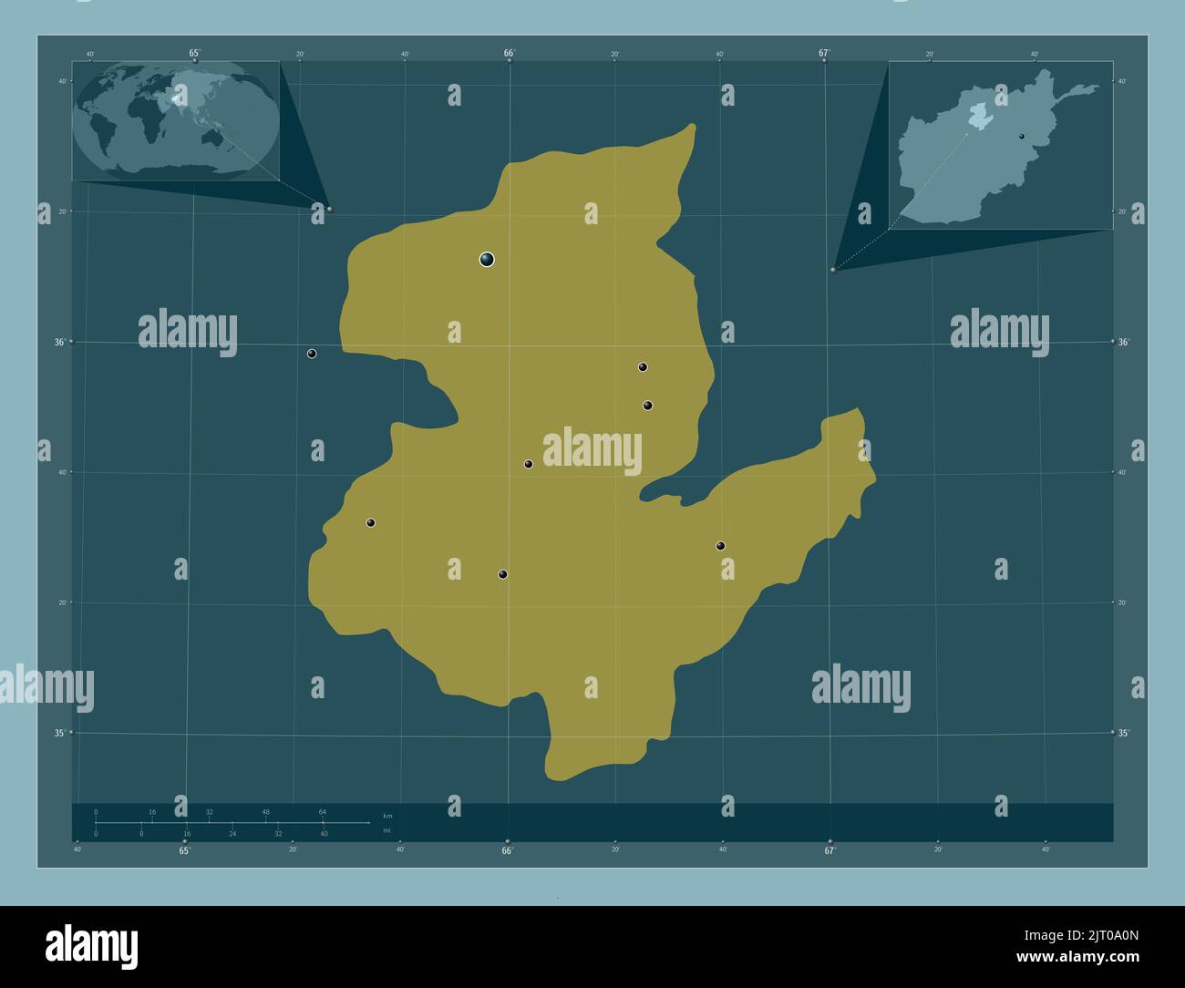 Sari Pul, province of Afghanistan. Solid color shape. Locations of ...