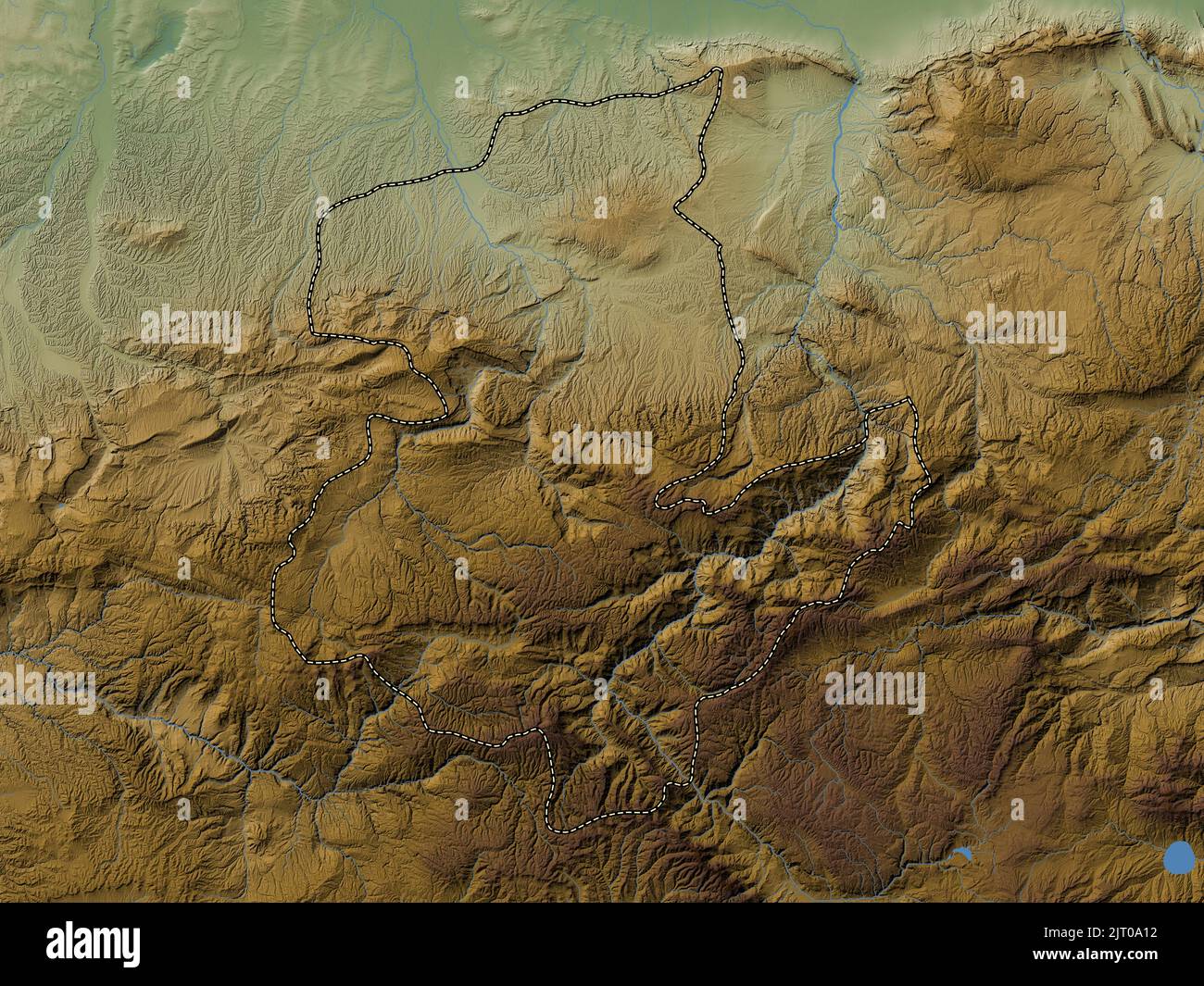 Sari Pul, province of Afghanistan. Colored elevation map with lakes and ...