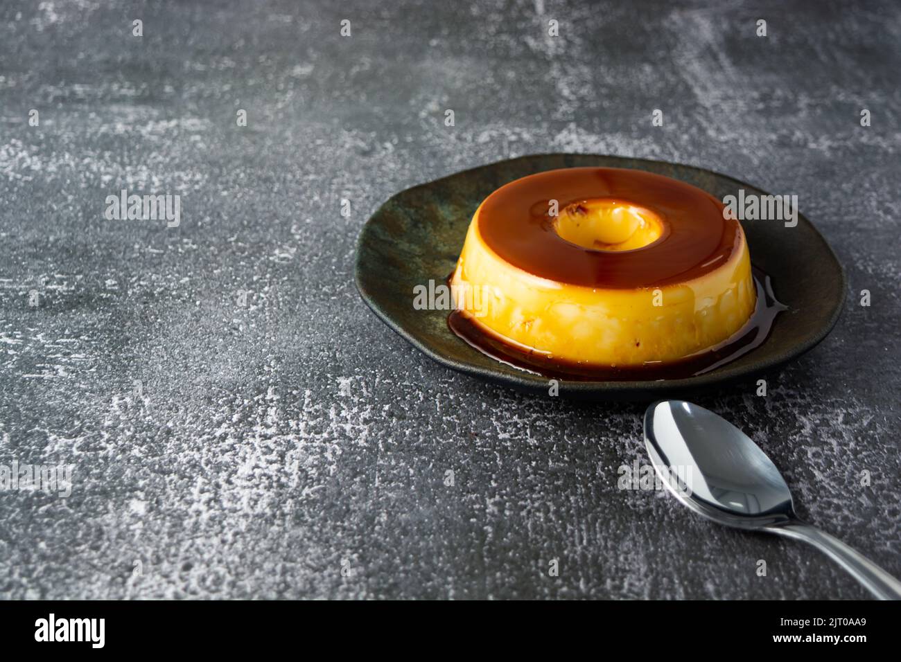 pudim de leite or milk pudding, traditional brazilian dessert with ...