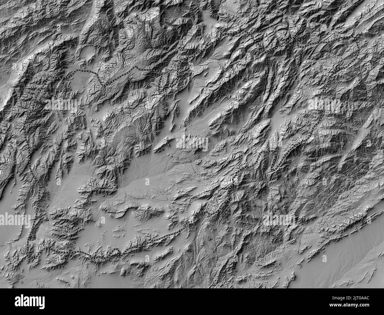 Uruzgan, province of Afghanistan. Bilevel elevation map with lakes and ...