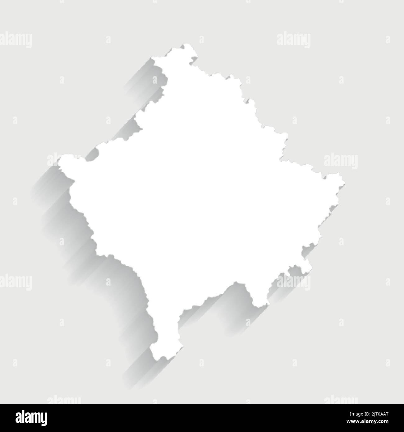 Simple white Kosovo map on gray background, vector, illustration, eps ...