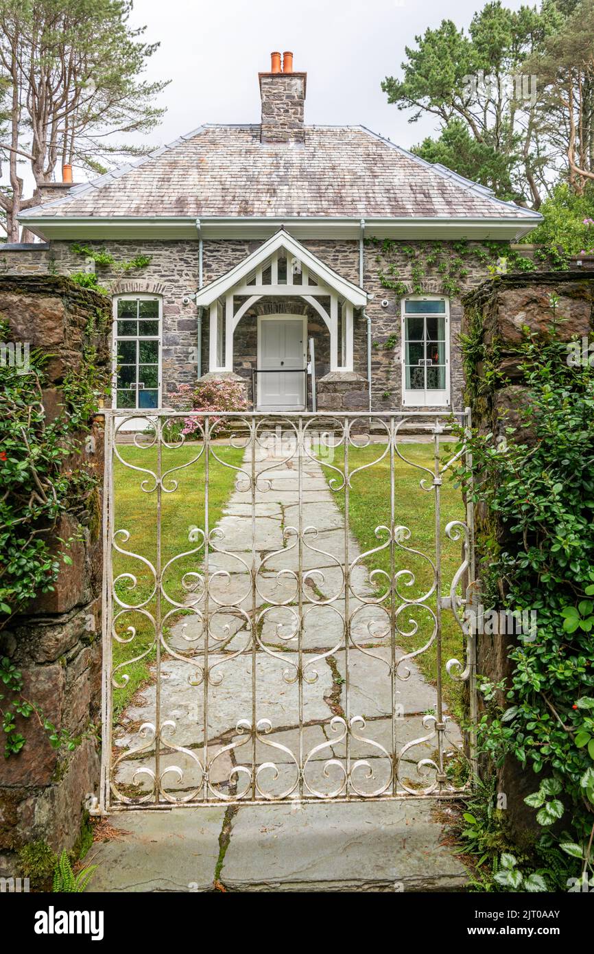 The entrance to Bryce House on Garinish Island in Bantry Bay, County ...