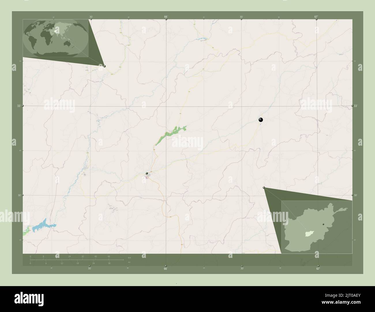 Uruzgan, province of Afghanistan. Open Street Map. Locations of major ...