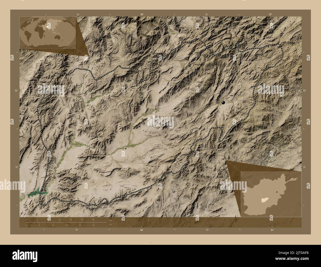 Uruzgan, province of Afghanistan. Low resolution satellite map ...