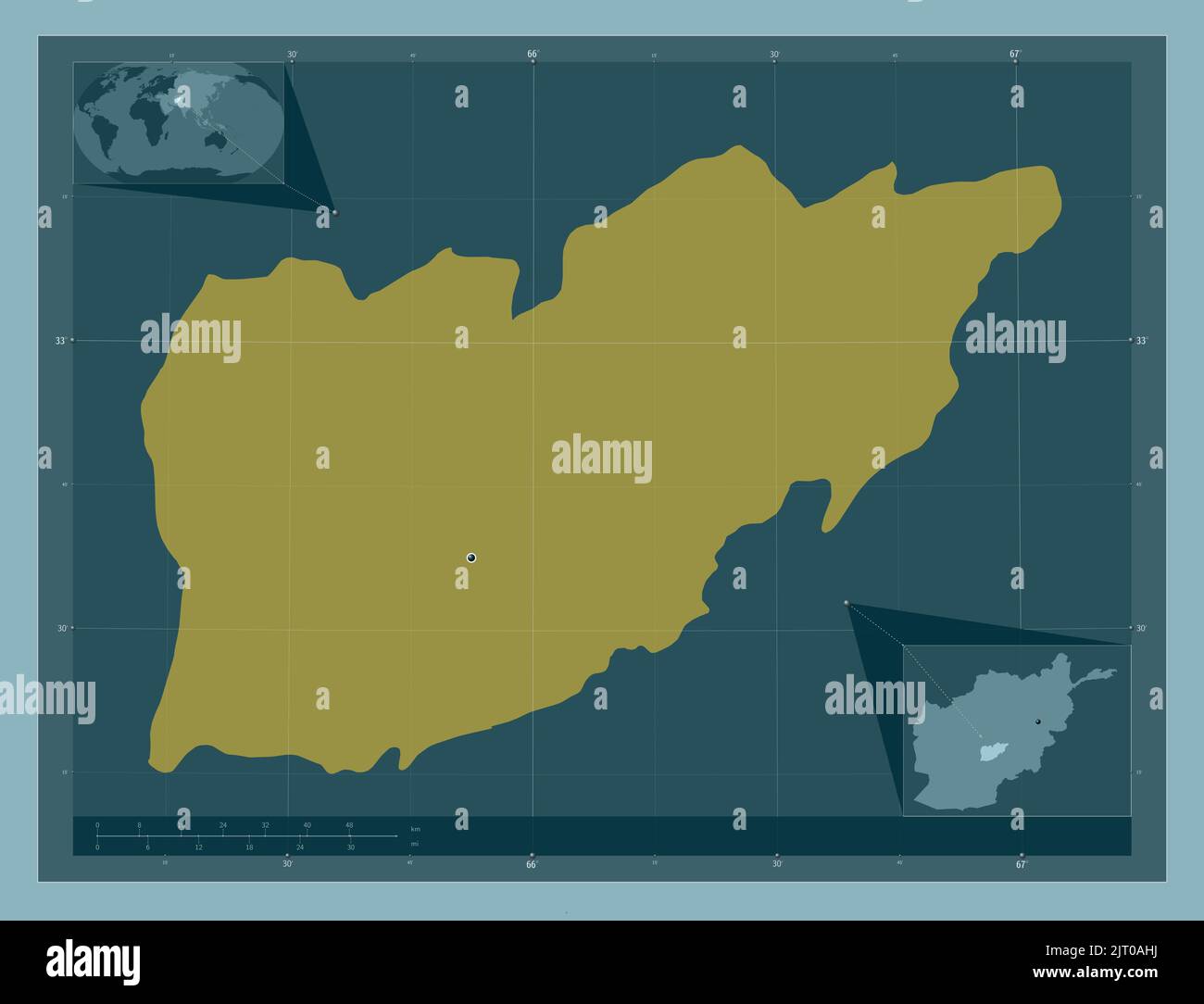 Uruzgan, province of Afghanistan. Solid color shape. Corner auxiliary ...