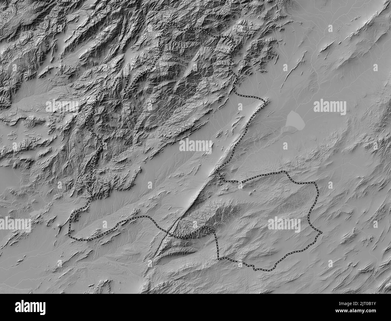 Zabul, province of Afghanistan. Bilevel elevation map with lakes and ...