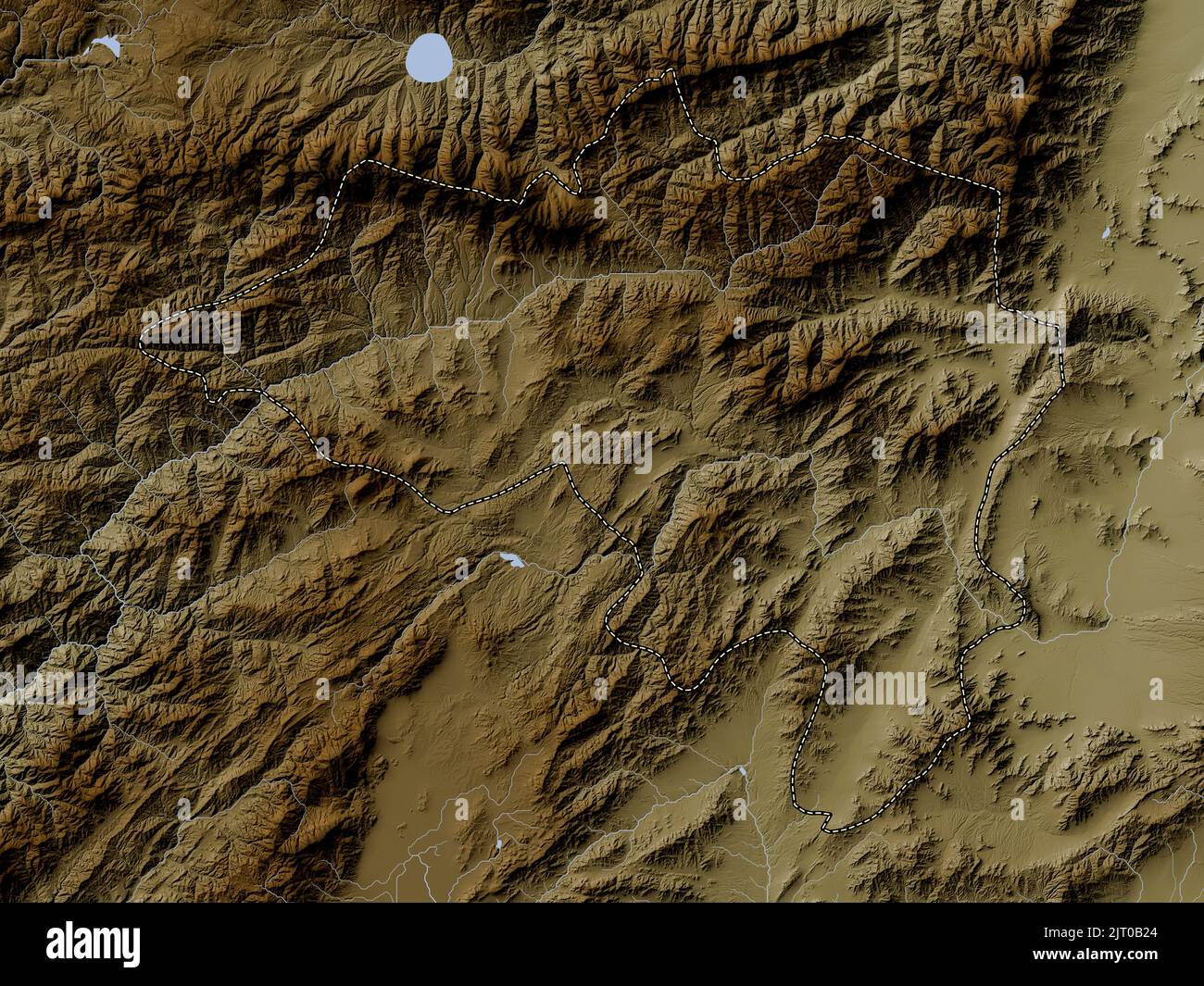 Wardak, province of Afghanistan. Elevation map colored in wiki style ...
